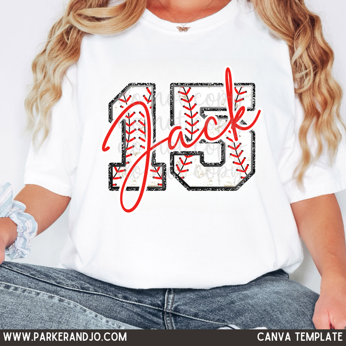 Baseball Numbers Custom Name Editable Template – Parker & Jo