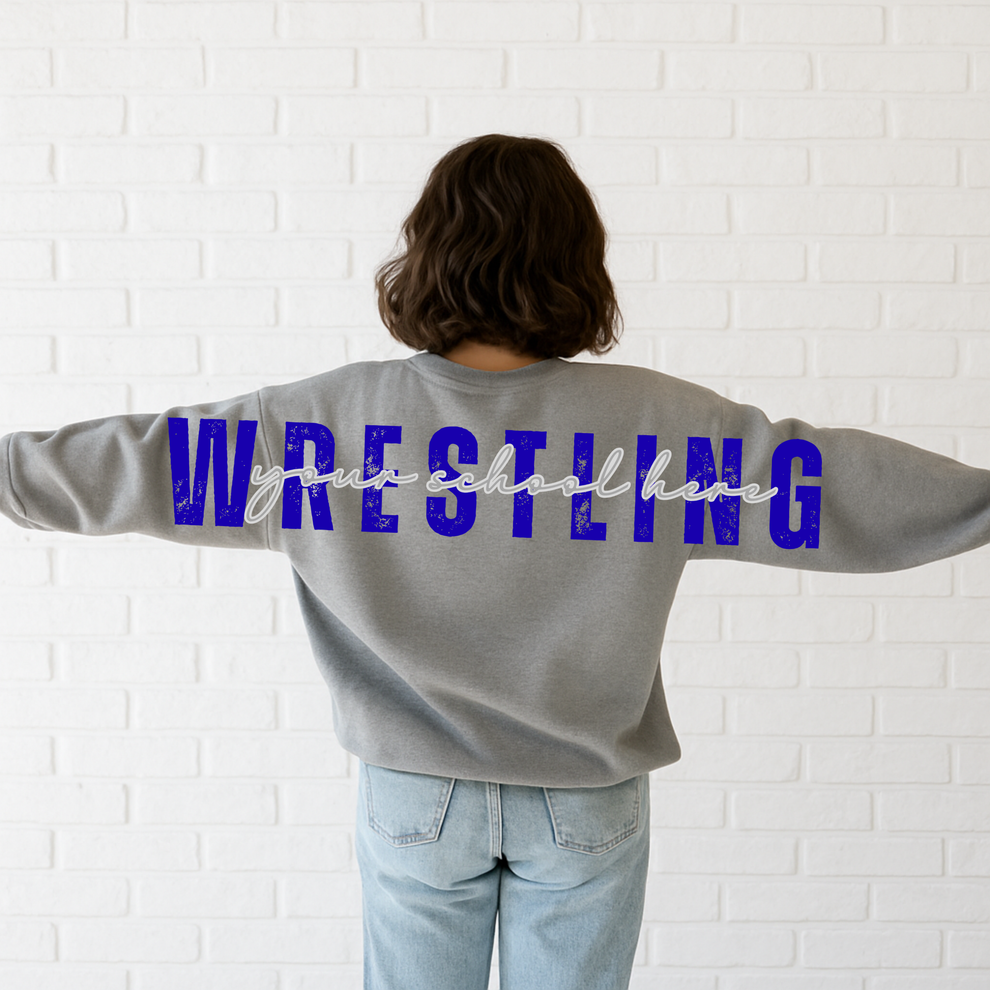 LONG DISTRESSED wrestling 31 X 6.5 INCHES CANVA TEMPLATE – Parker & Jo