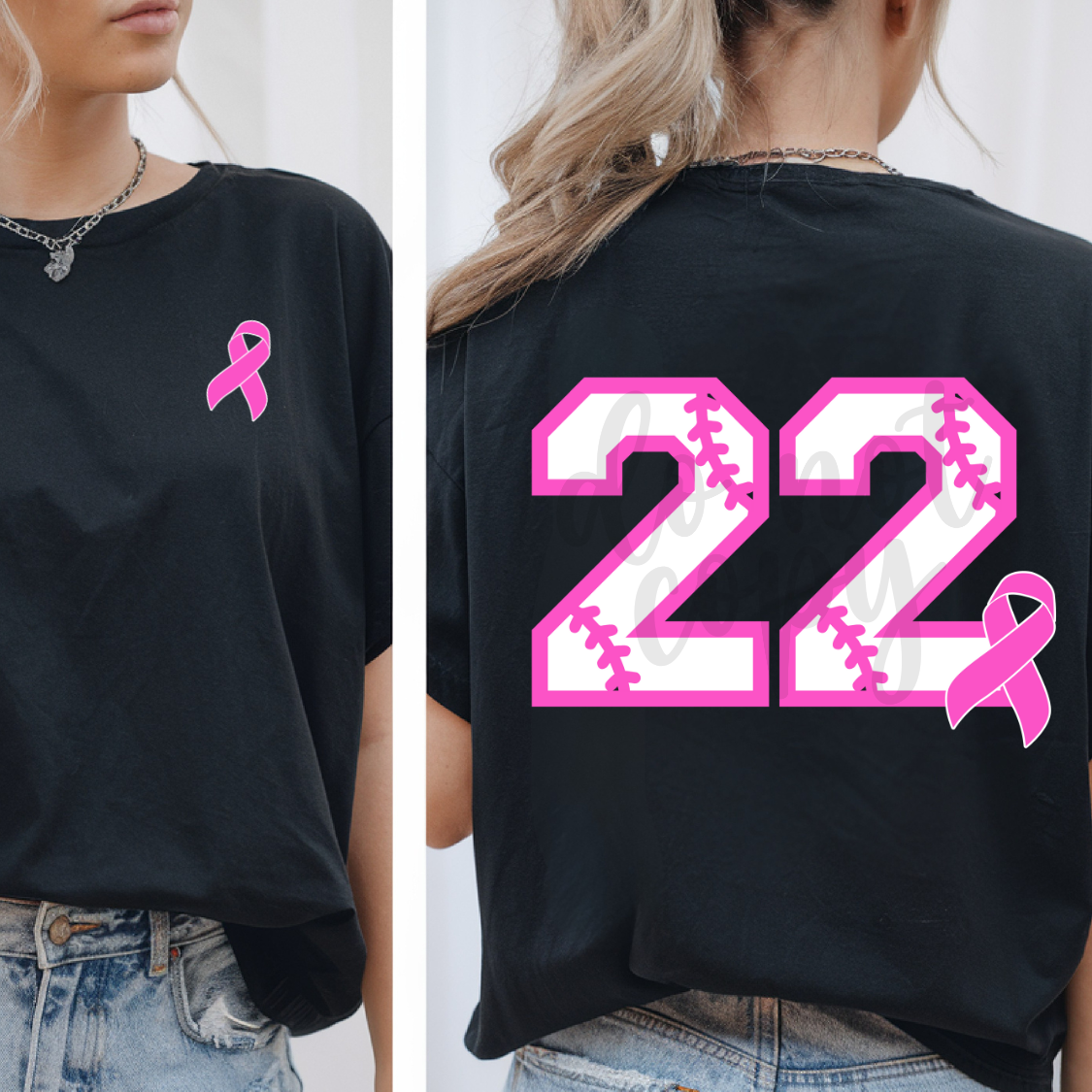 Breast Cancer Awareness Baseball Numbers Editable Template – Parker & Jo